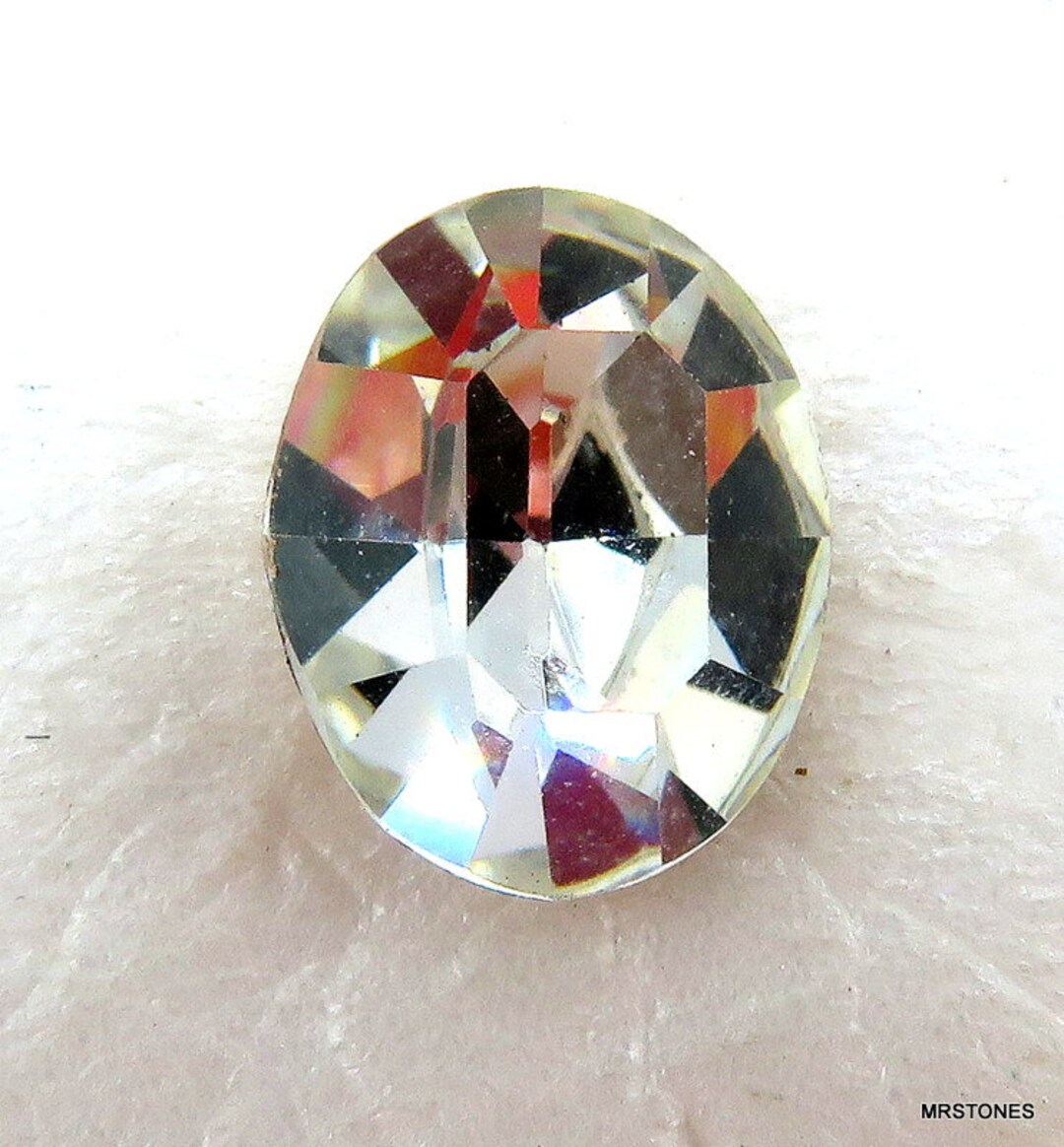 4 Pc Lot 10x8mm Crystal Clear Oval Vintage Swarovski 4100 Machine Cut ...