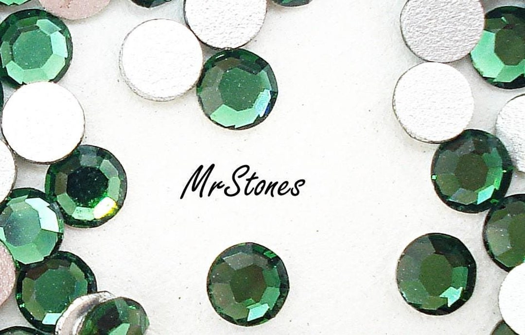 144pc 3mm 12ss Green Turmaline Tourmaline Round Flat Back Chaton MC ...