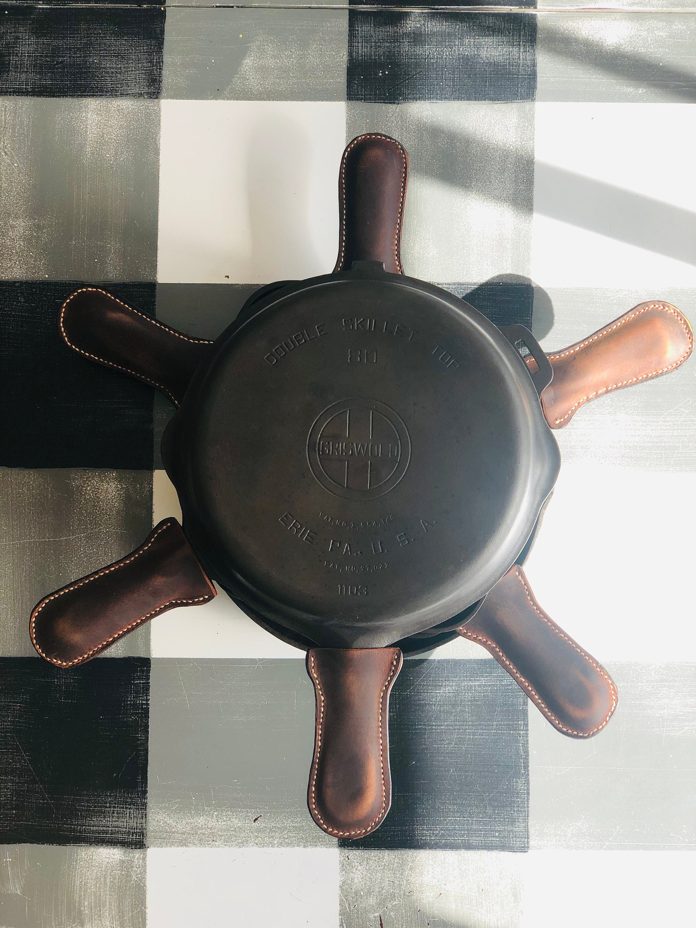 Leather Handle Cover for Cast Iron Skillets, Christmas Gift Ideas ...