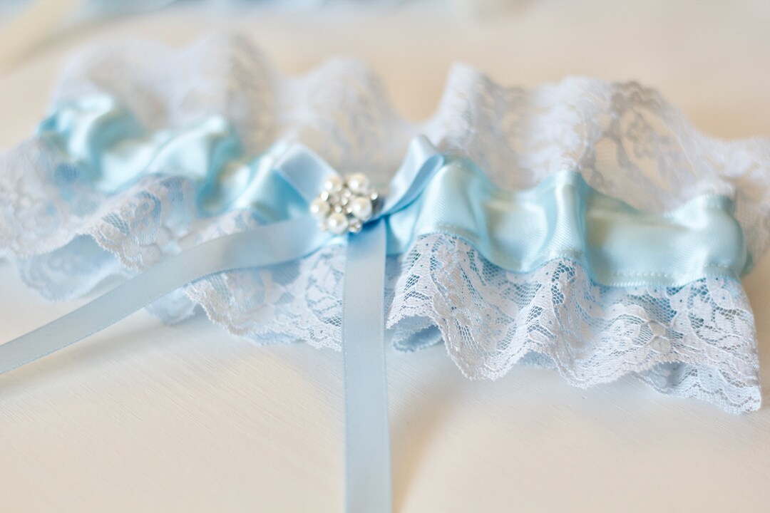 RAQUEL: Blue Wedding Garter | Handmade Lace Bridal Garter | Something Blue - Etsy