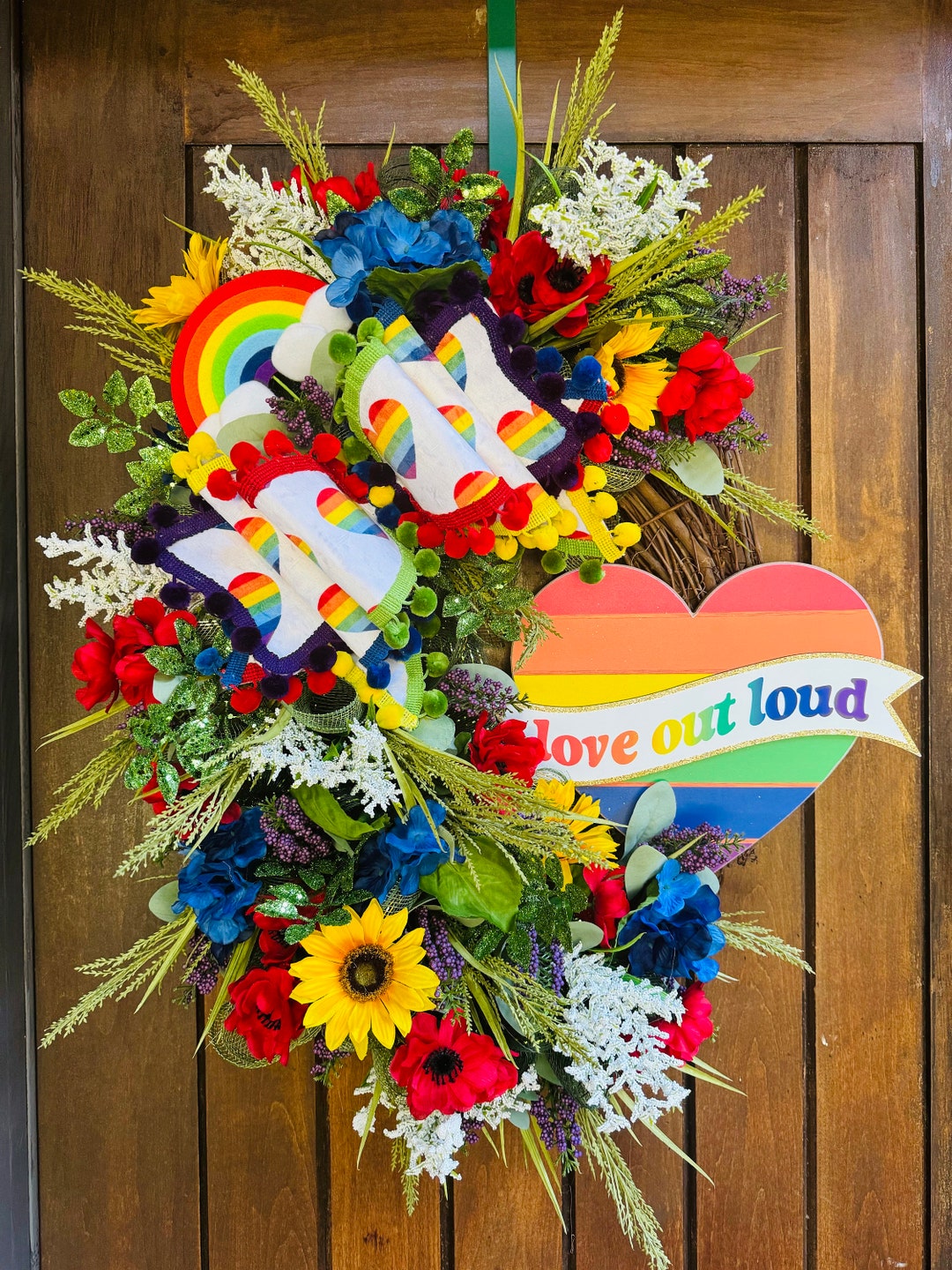 Pride Wreath, Pride Decor, LGBTQ Decor, Love is Love, Gay Pride Decor ...