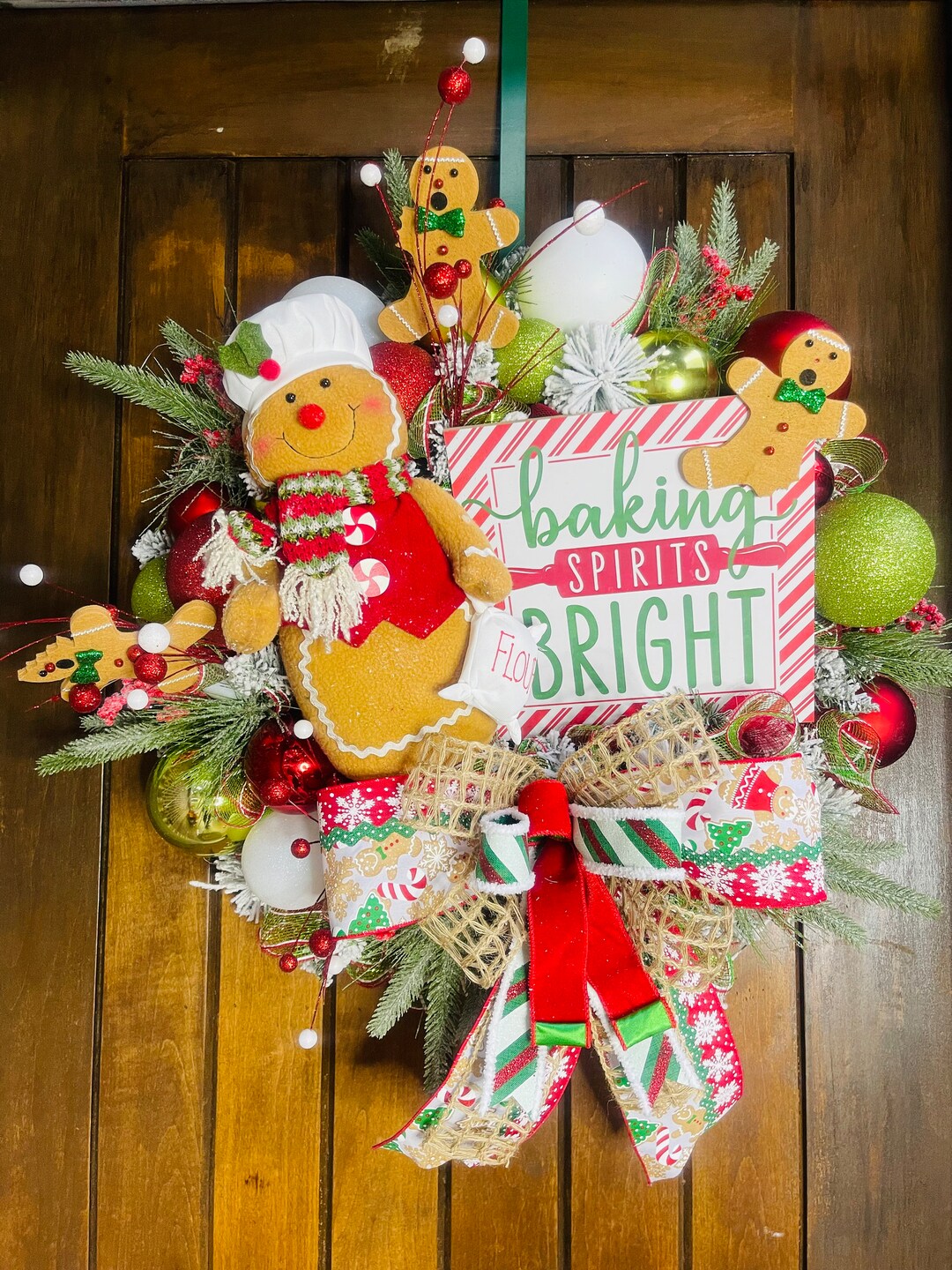 Gingerbread Wreath, Christmas Gingee, Baking Spirits Bright, Christmas ...