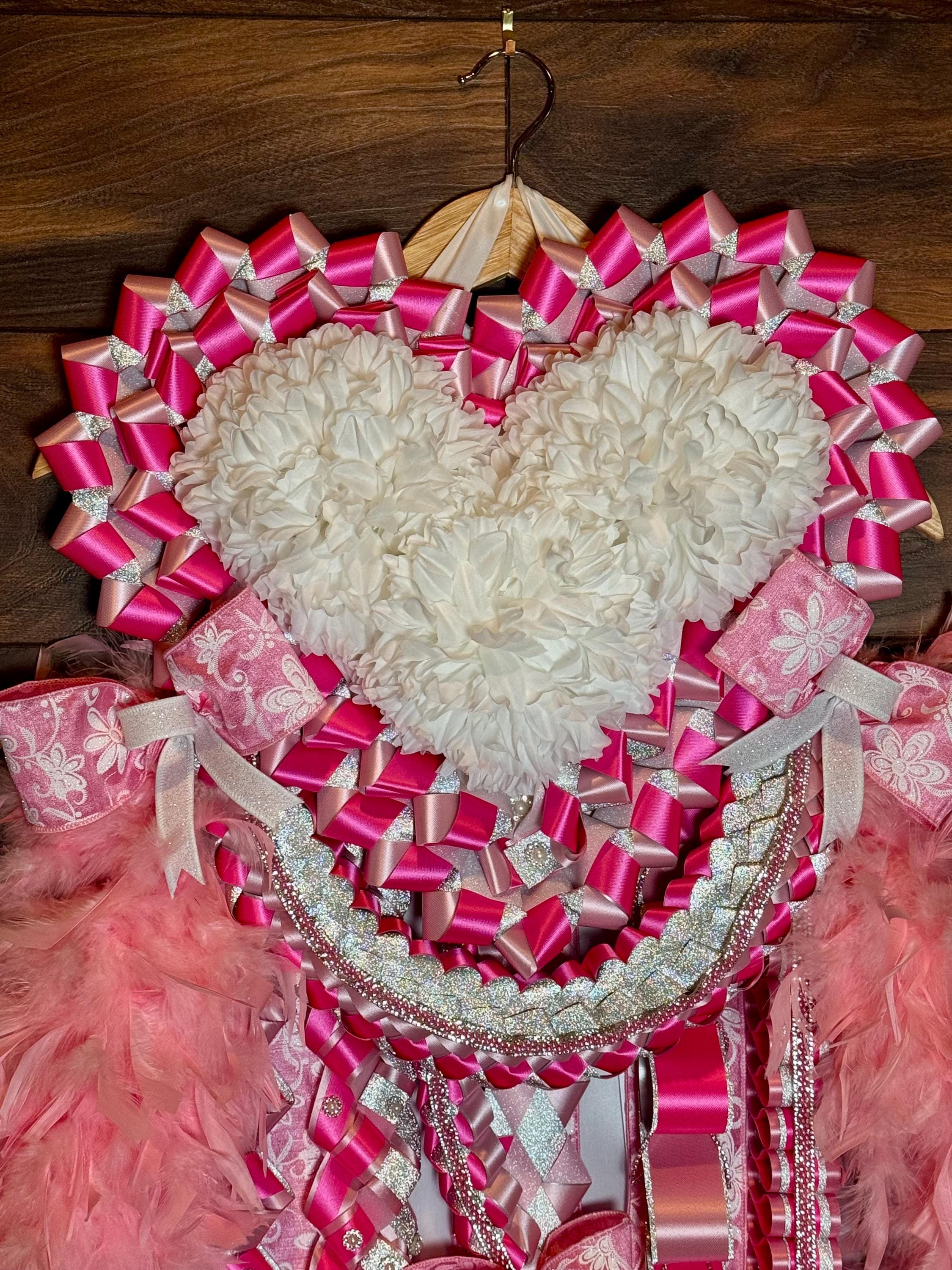 Triple Heart Shaped Shaped Mega Homecoming Mum, Spirit Mums, Homecoming ...