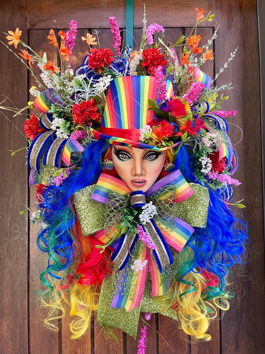 Pride Wreath, Pride Decor, LGBTQ Decor, Love is Love, Gay Pride Decor ...