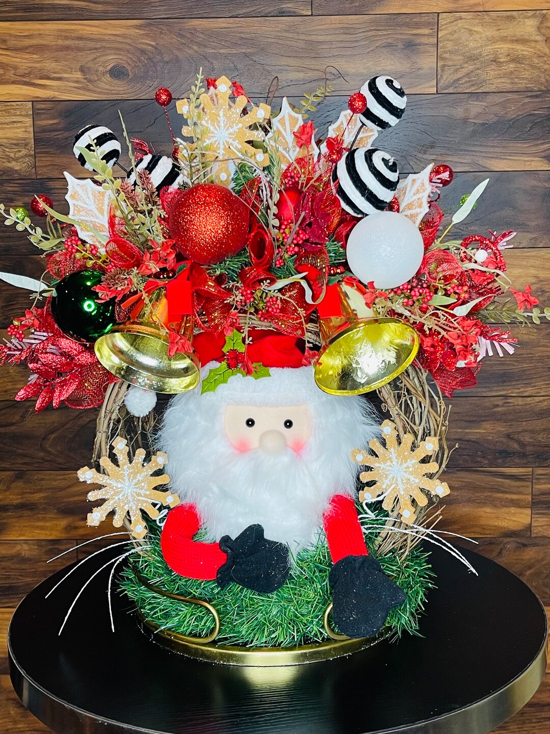 Vintage Santa Centerpiece, Santa Table Decor, Christmas Centerpiece ...