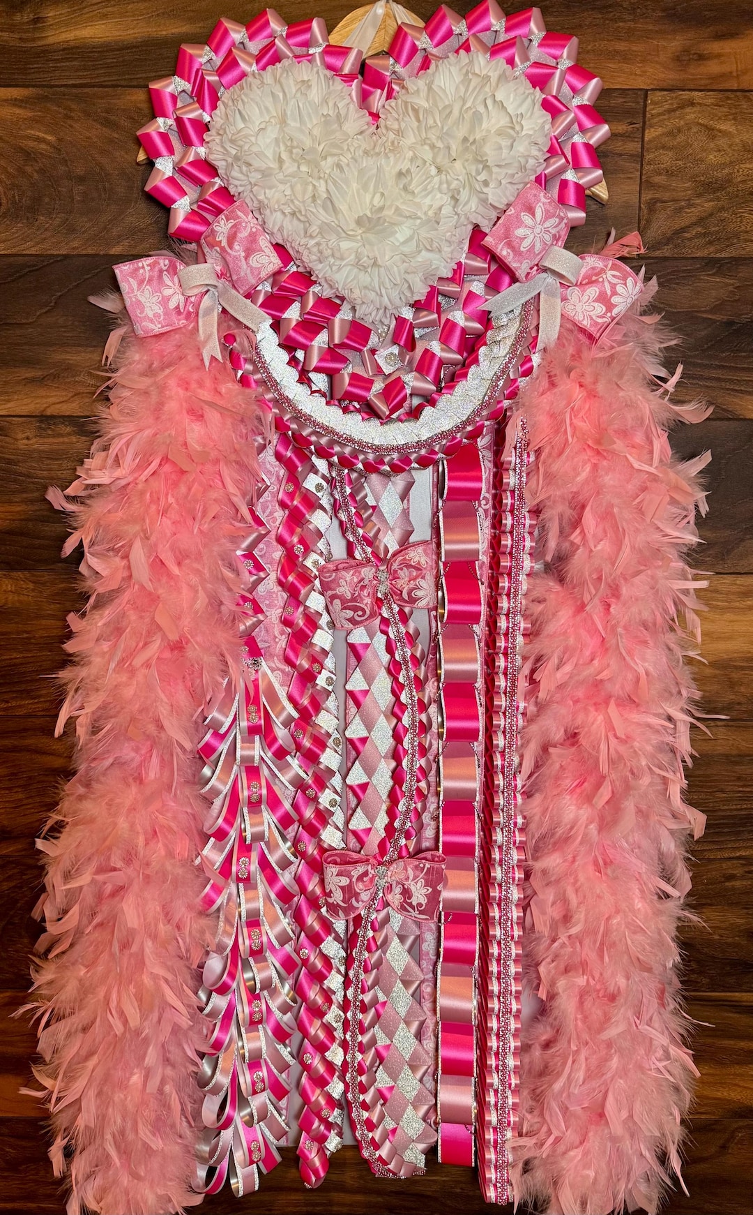 Triple Heart Shaped Shaped Mega Homecoming Mum, Spirit Mums, Homecoming ...