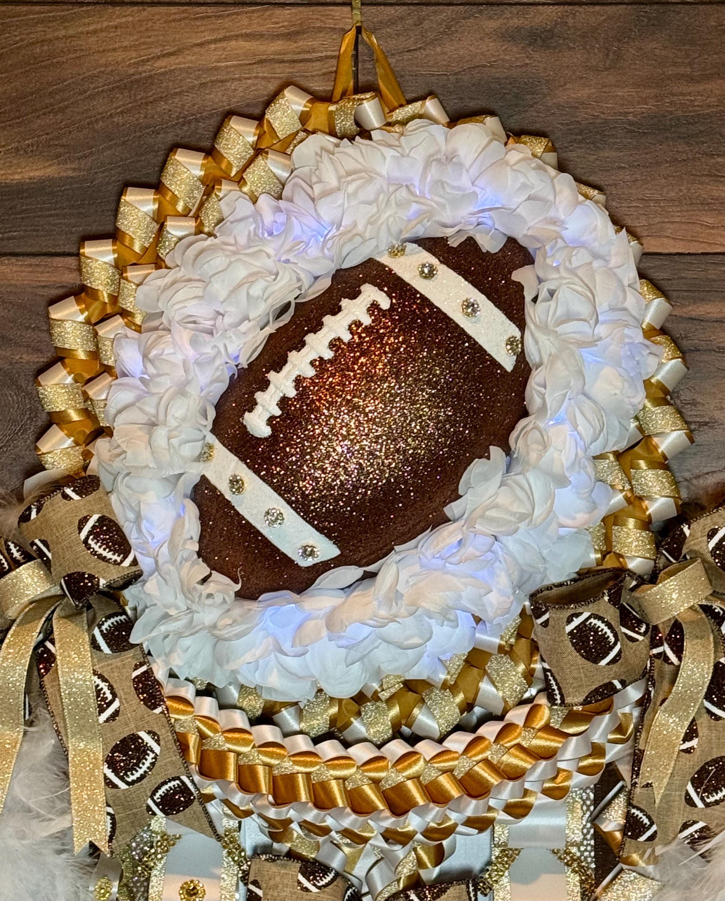 Football Shaped Mega Homecoming Mum, Custom Homecoming Mums, Spirit ...
