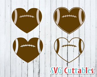 Football heart svg | Etsy