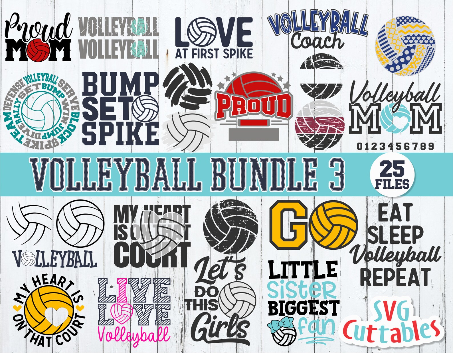 Volleyball Bundle 3 Svg - Volleyball Svg - Volleyball Cut File - Svg ...