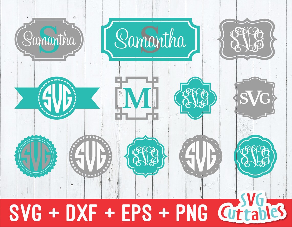 Monogram Frame Svg Monogram Frame Cut File Svg Eps Dxf - Etsy