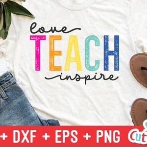 Teacher Shirt Bundle Svg - Teacher Cut File - Svg - Dxf - Eps - Png ...