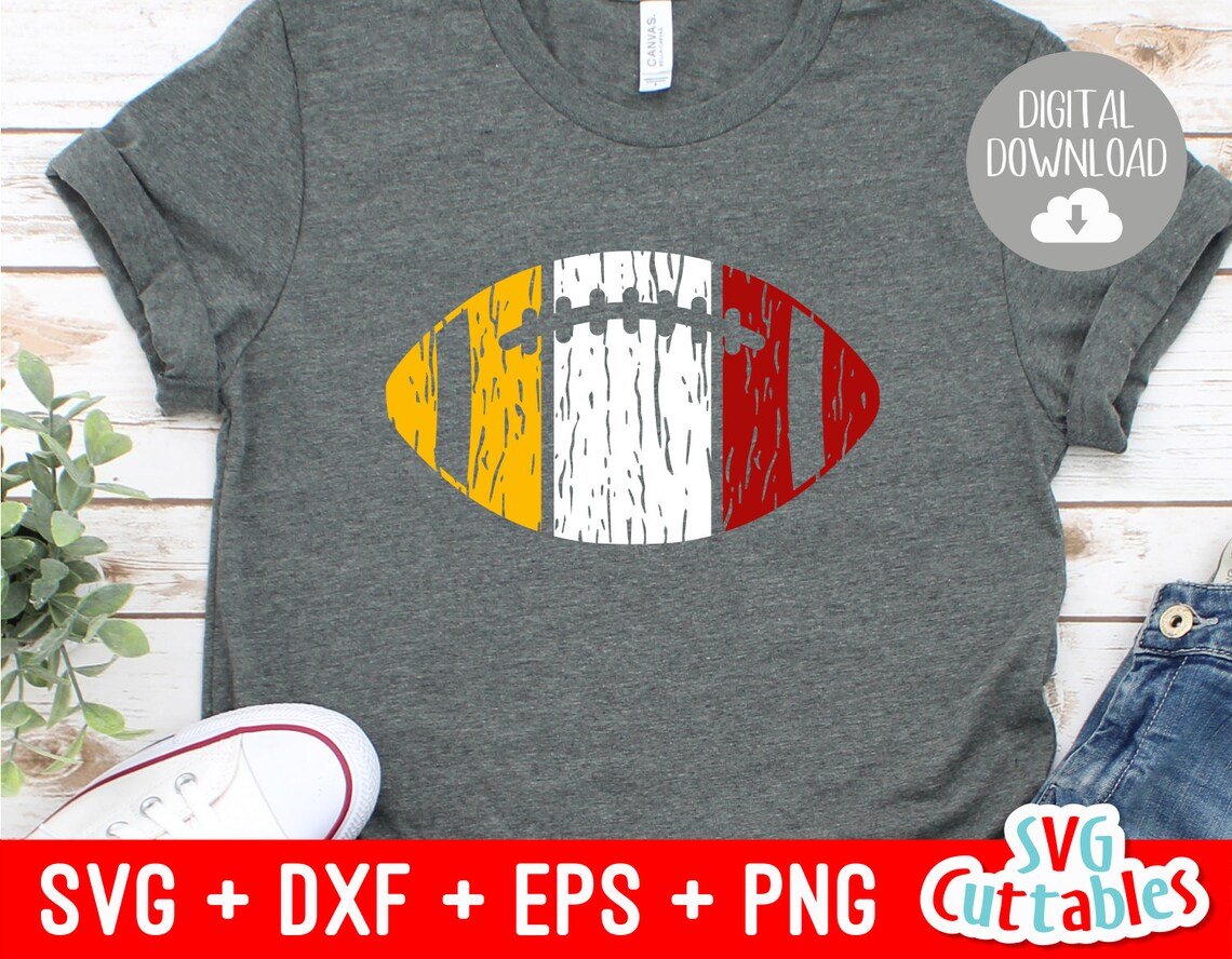 Distressed Football Svg Football Cut File Svg Eps Dxf | Etsy