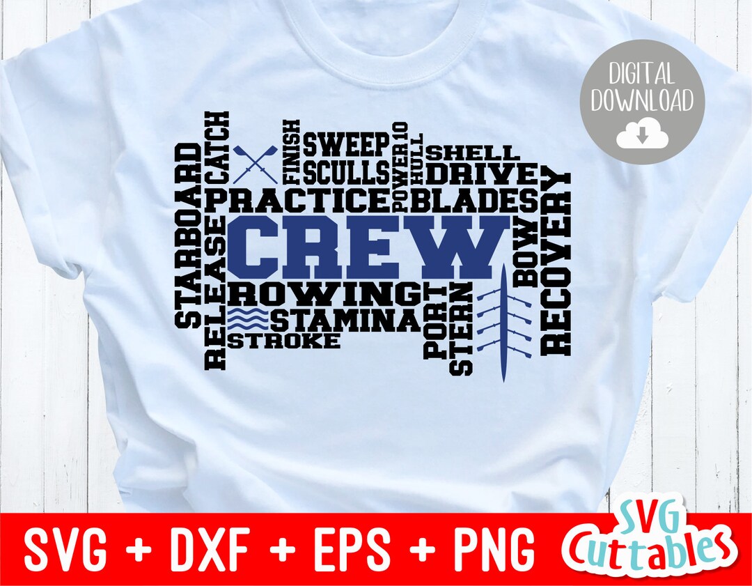 Crew Word Art Svg - Crew Cut File - SVG - EPS - DXF - Rowing ...