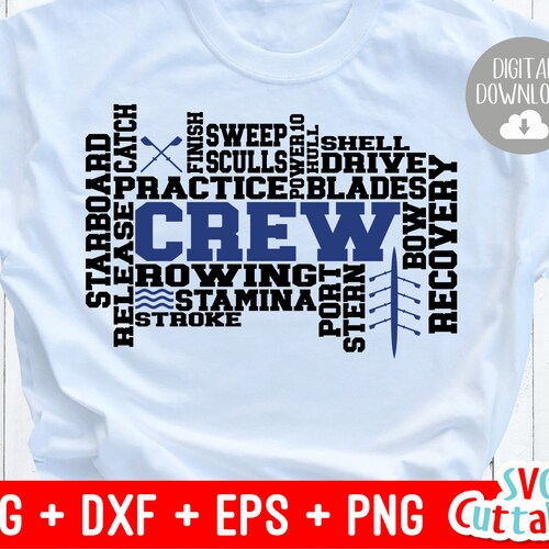Crew Word Art Svg Crew Cut File SVG EPS DXF Rowing | Etsy