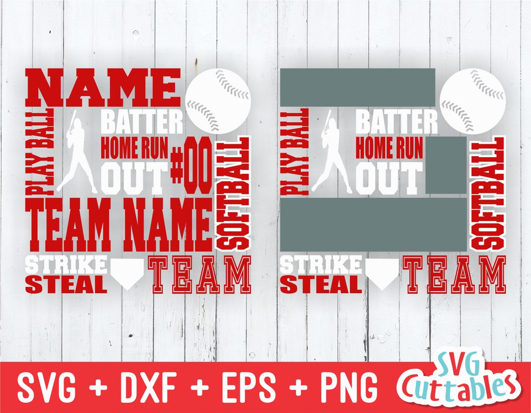 Softball Svg, Softball Subway Art Svg, Softball Dxf, Softball Cut File ...