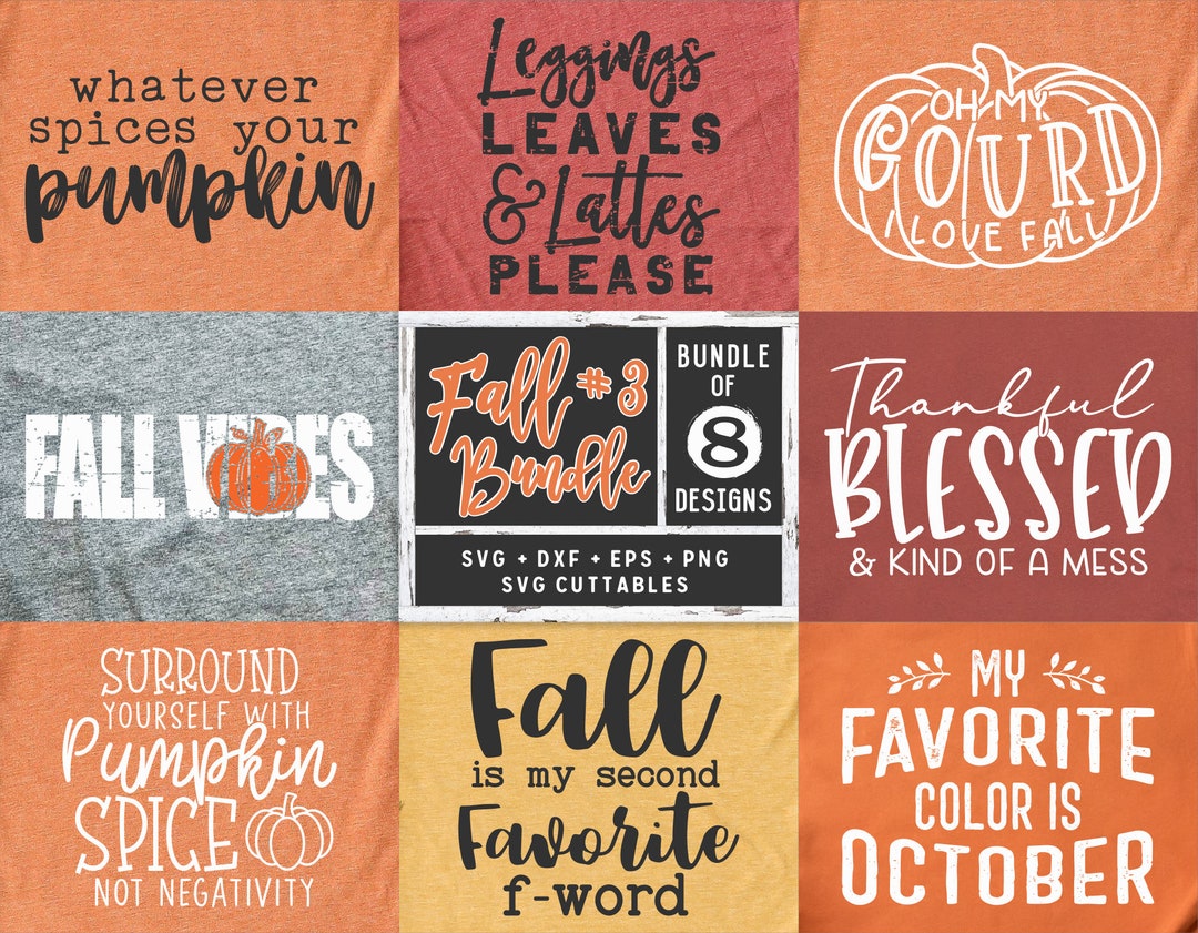 Fall Mini Bundle Svg - Dxf - Eps - Png - Fall - Autumn Bundle - Funny ...
