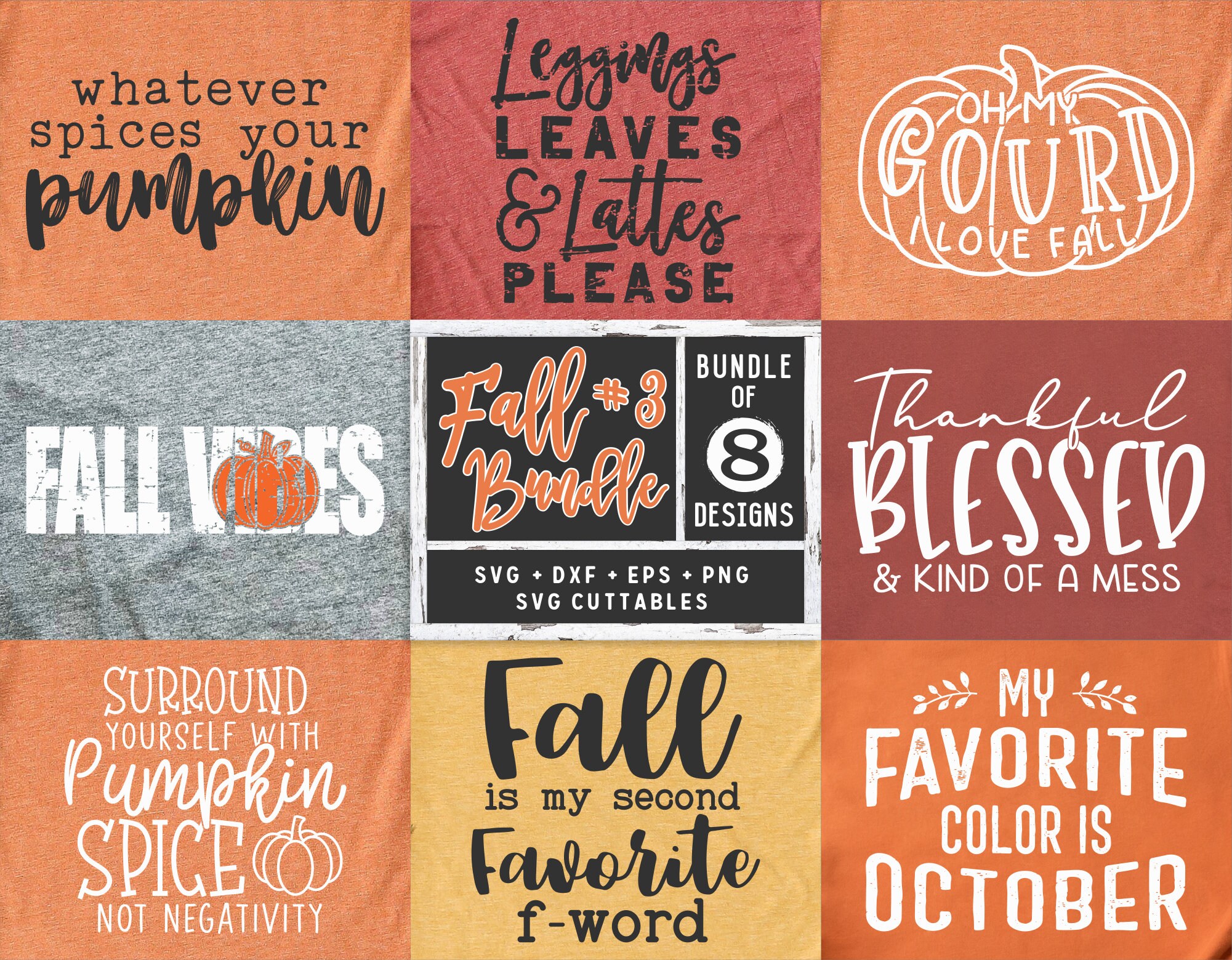 Fall Mini Bundle Svg Dxf Eps Png Fall Autumn Bundle - Etsy
