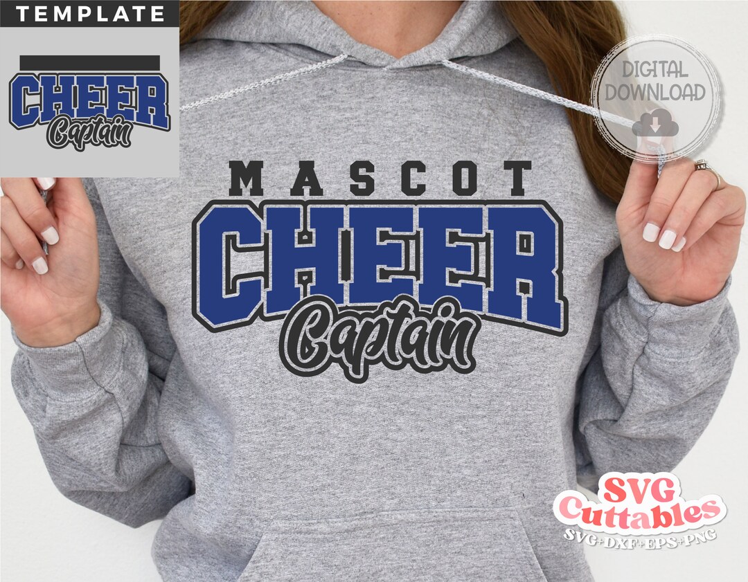 Cheer Captain Svg Cut File - Cheer Template 0079- Svg - Eps - Dxf ...