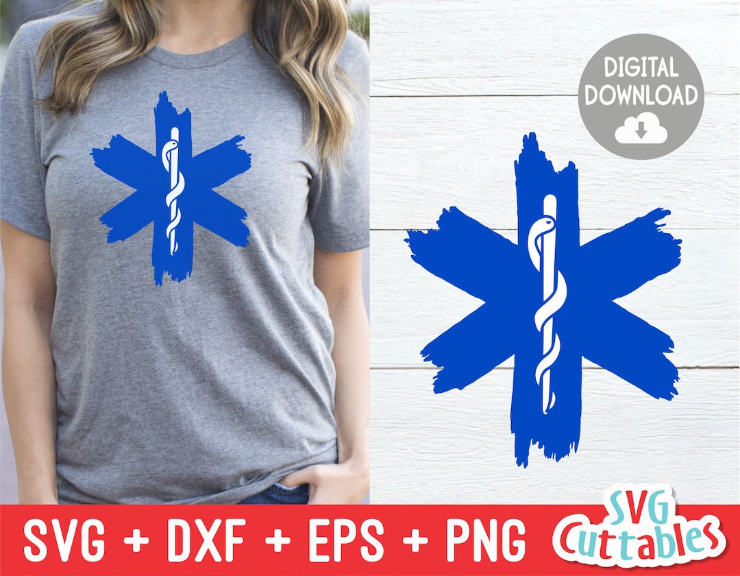 Star of Life Svg - EMS - EMT - Paramedic - Svg - Eps - Dxf - Png ...