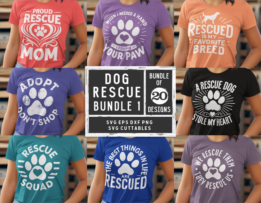 Rescue Dog Svg Bundle - Funny Cut File - Dog Rescue Svg - Dxf - Eps ...