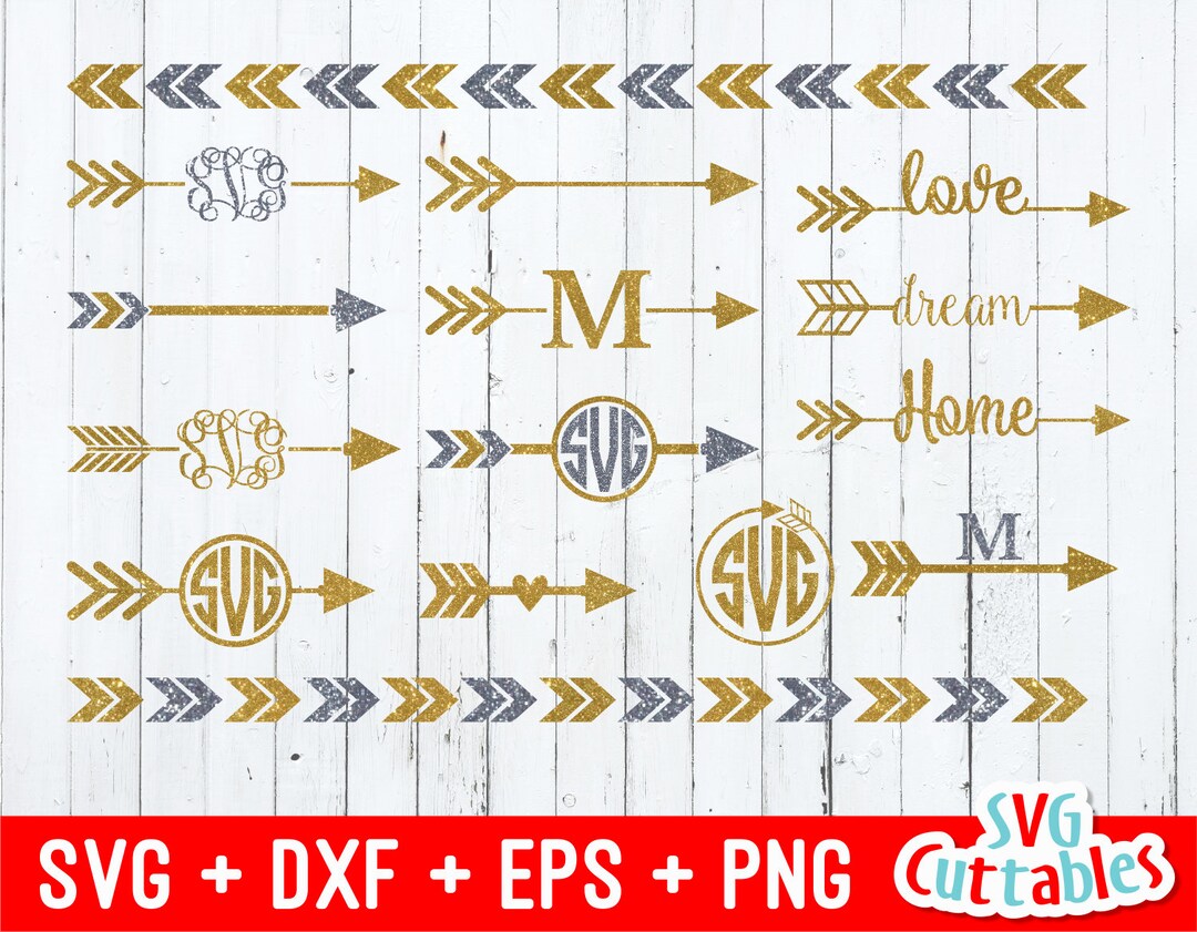 Arrow Svg, Arrow Monogram Frame Svg, Monogram Frame, Glitter Arrow ...