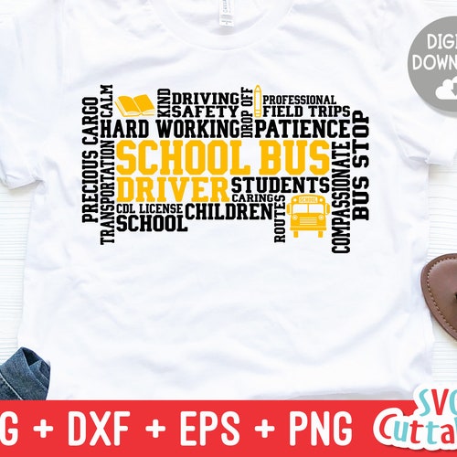 School Bus Driver Svg Word Art Svg Dxf Eps Png Cut - Etsy