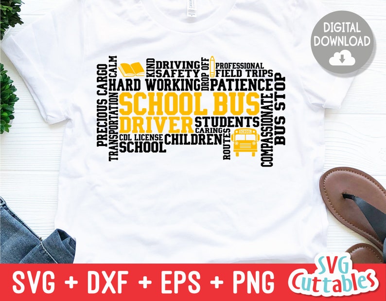School Bus Driver Svg - Word Art - Svg - Dxf - Eps - Png - Cut File ...