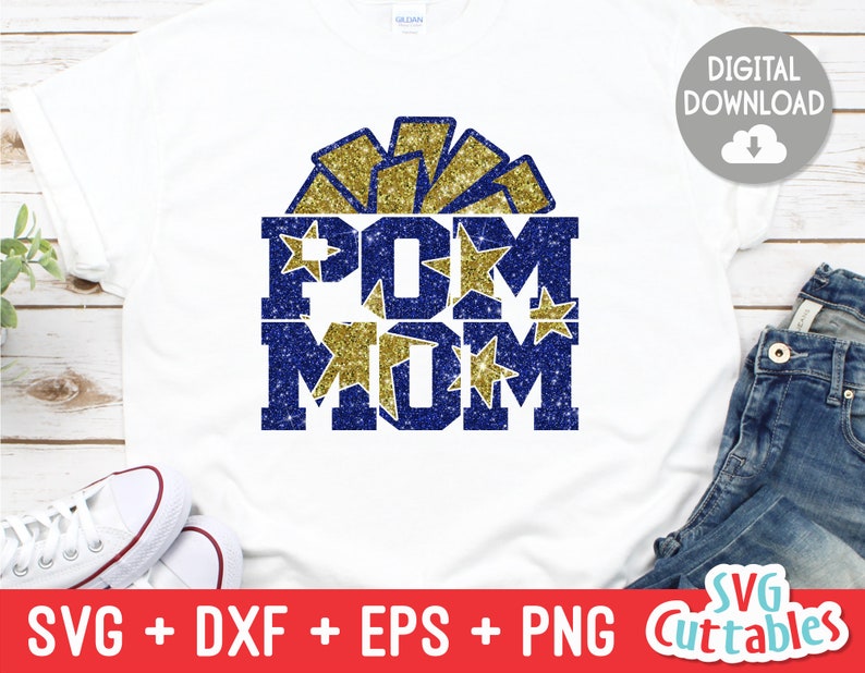 Pom Mom Svg - Cheer Cut File - Svg - Dxf - Eps - Png - Cheer Mom Cut ...