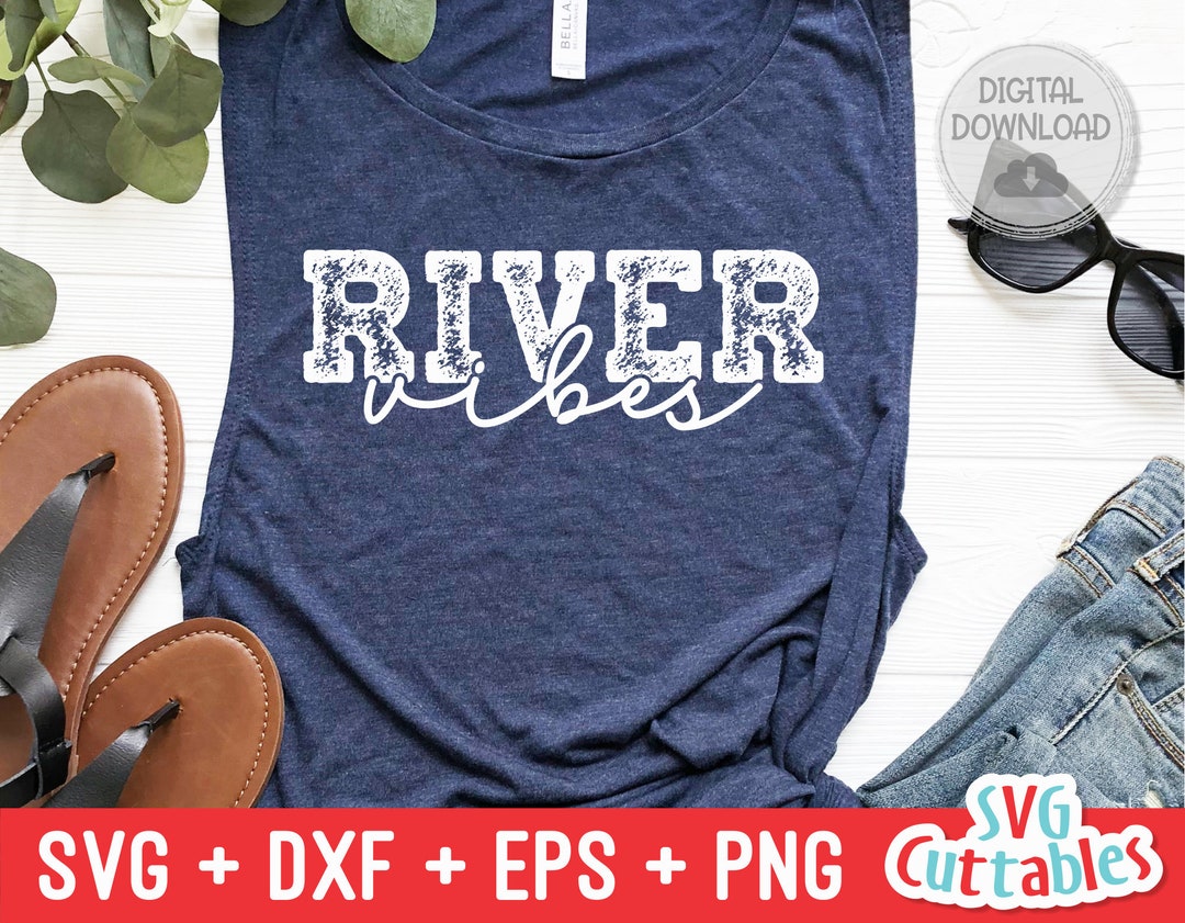 River Vibes Svg - River Cut File - Svg - Dxf - Eps - Png - River ...
