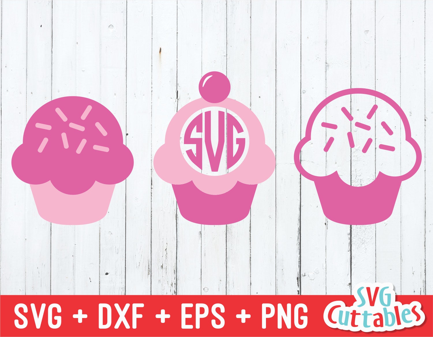 Cupcake svg Cupcake Cut File Monogram Frame Cupcake With | Etsy