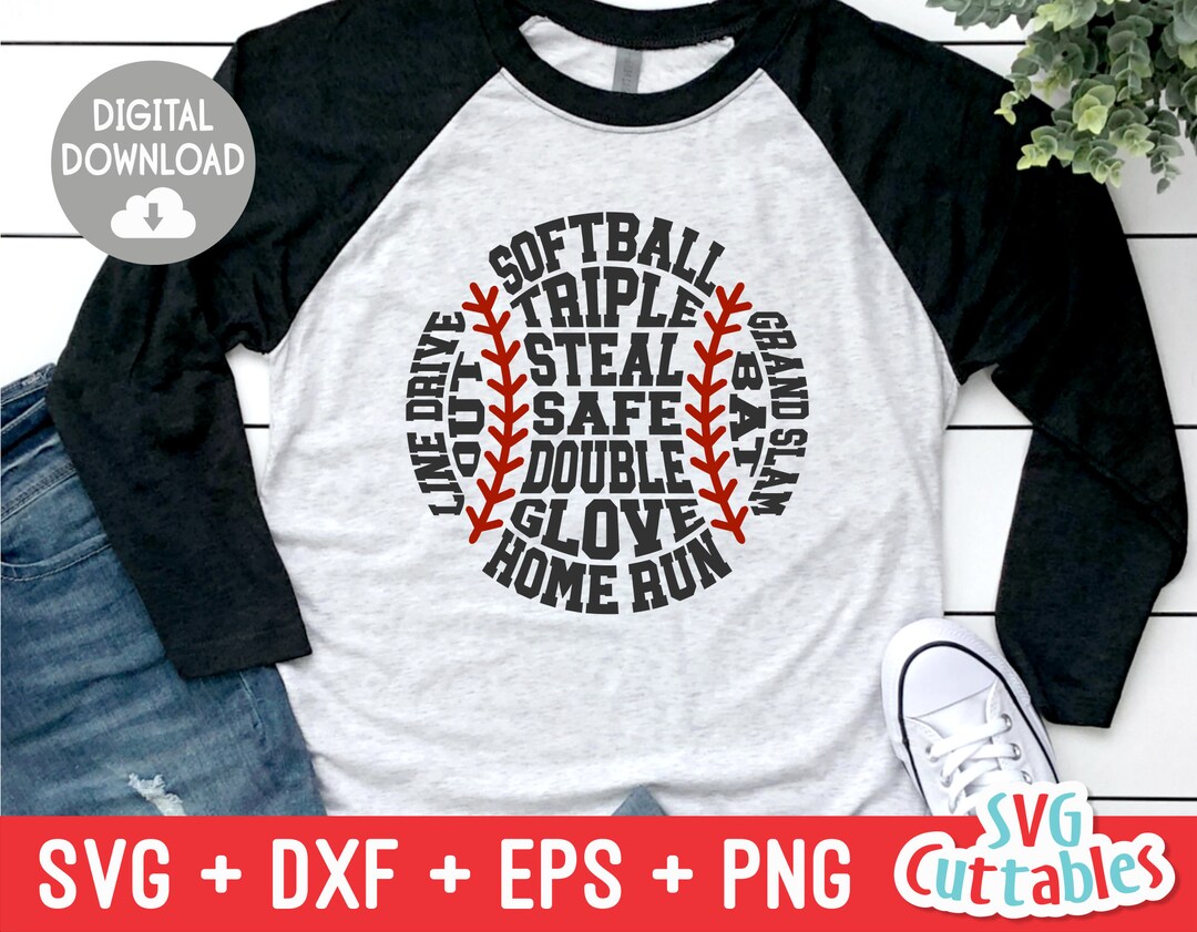 Softball Word Art - Softball Svg - Dxf - Eps - Png - Silhouette ...