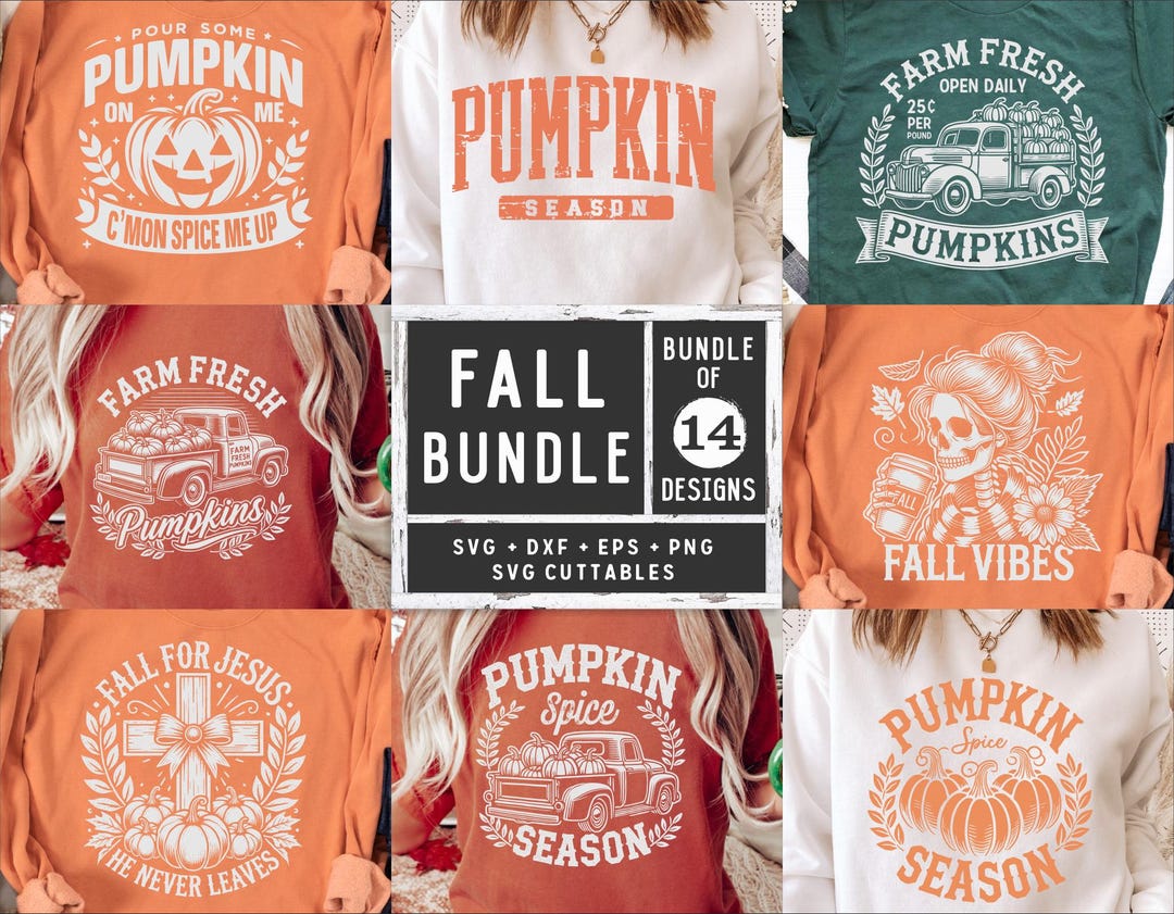 Fall Bundle 3 Svg - Dxf - Eps - Png - Fall - Autumn Bundle - Funny ...