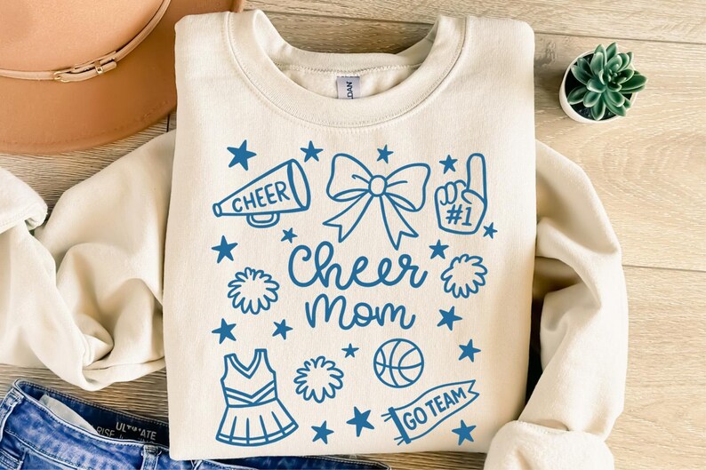 Cheer Mom Doodle Svg - Cheer Shirt Design Svg - Basketball Cheer Cut ...