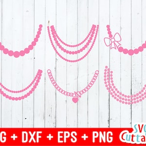 Necklace SVG, Necklace Svg Cut File, Dxf File, Eps File, Pearl Necklace ...