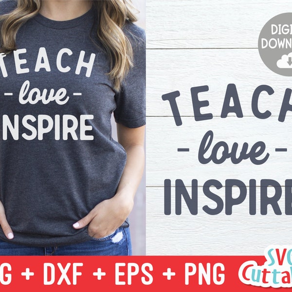 Teach Love Inspire Lead Motivate Connect Svg - Etsy