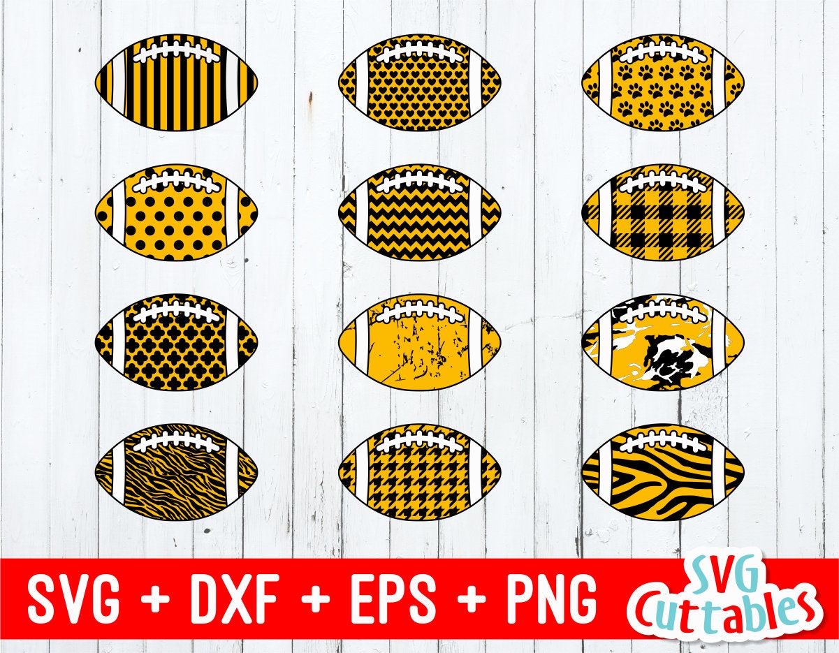 Patterned Footballs svg dxf eps Football Cut File | Etsy