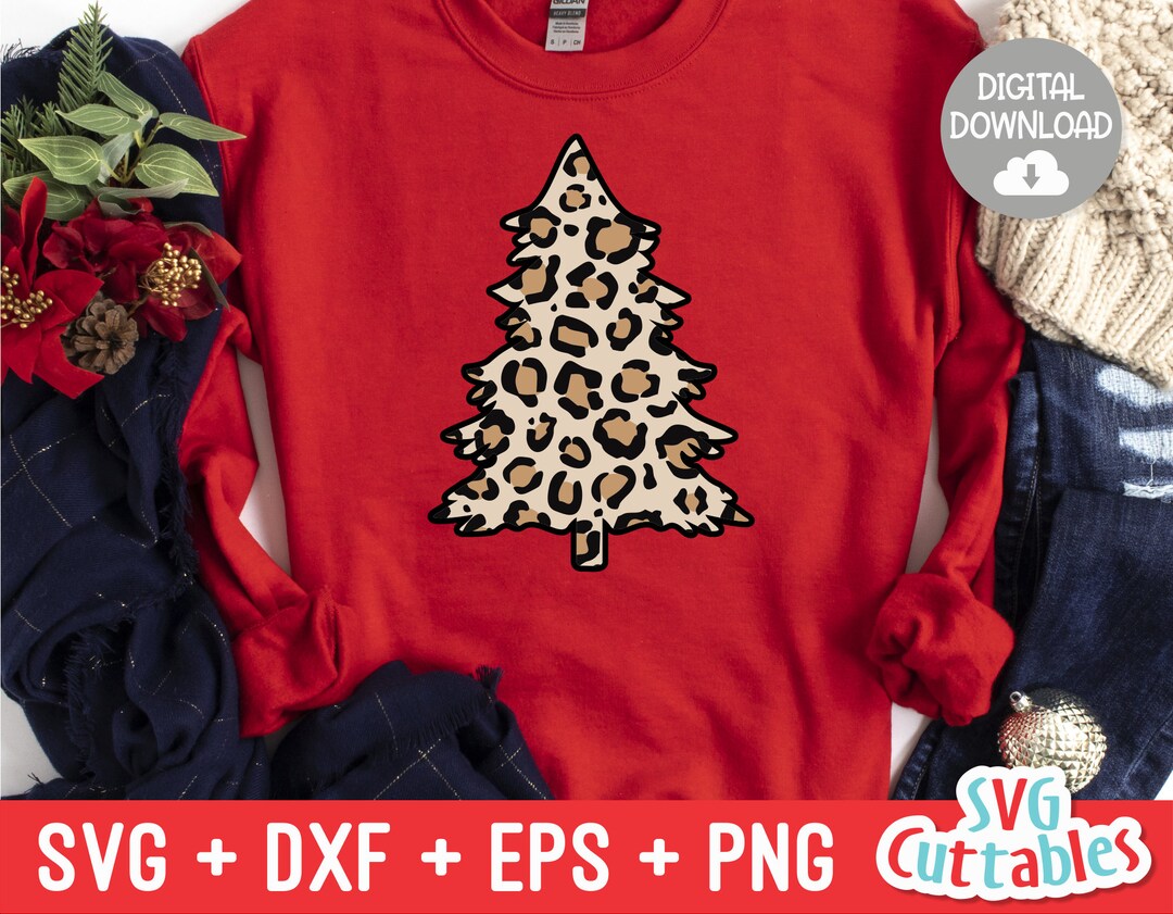 Leopard Print Christmas Tree Svg - Christmas Svg - Cut File - Svg - Eps ...