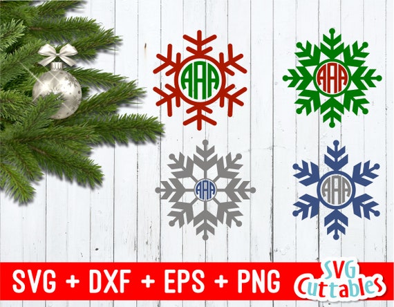 Snowflake svg Snowflake Monogram svg dxf eps png | Etsy