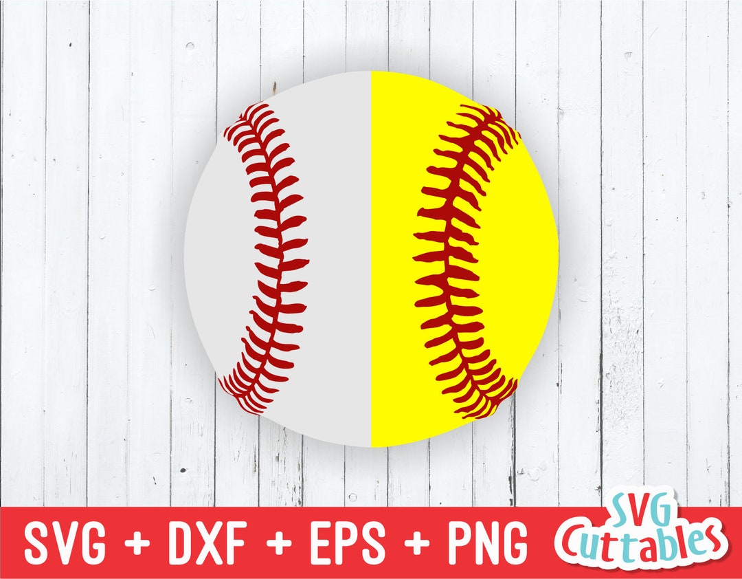 Split Baseball Svg - Split Softball Svg - Baseball Cut File - Baseball ...