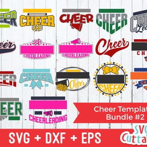 Cheer Svg Bundle - Cheer Template Bundle #2 - Svg - Eps - Dxf - Cheer ...