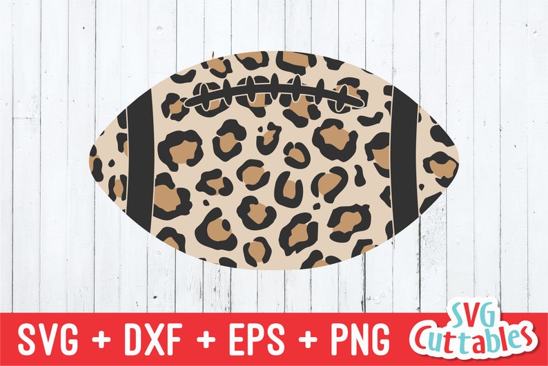 Leopard Print Football svg Football Cut File svg dxf | Etsy