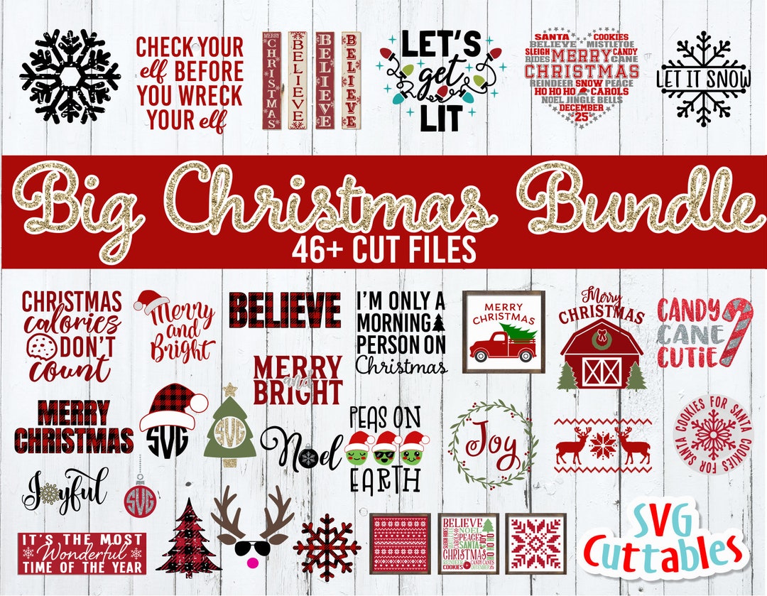 Big Christmas Bundle Svg - Christmas Svg - Cut File - SVG, DXF, EPS ...
