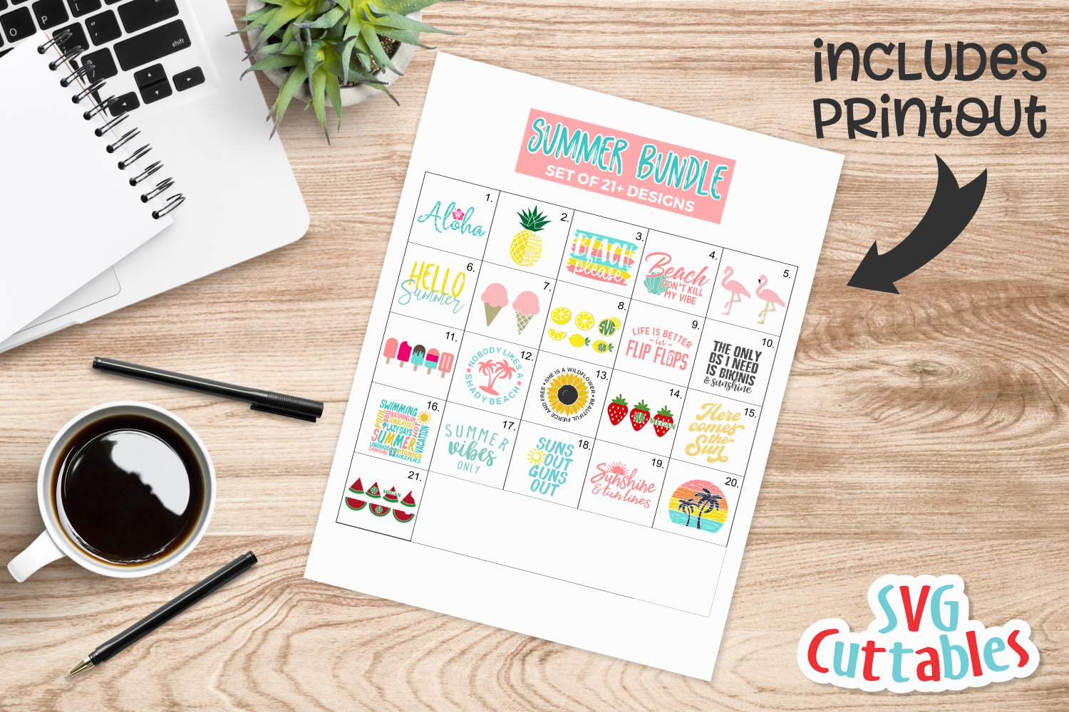 Summer Bundle Svg - Summer Cut Files - Monogram Frames - Shirt Designs ...