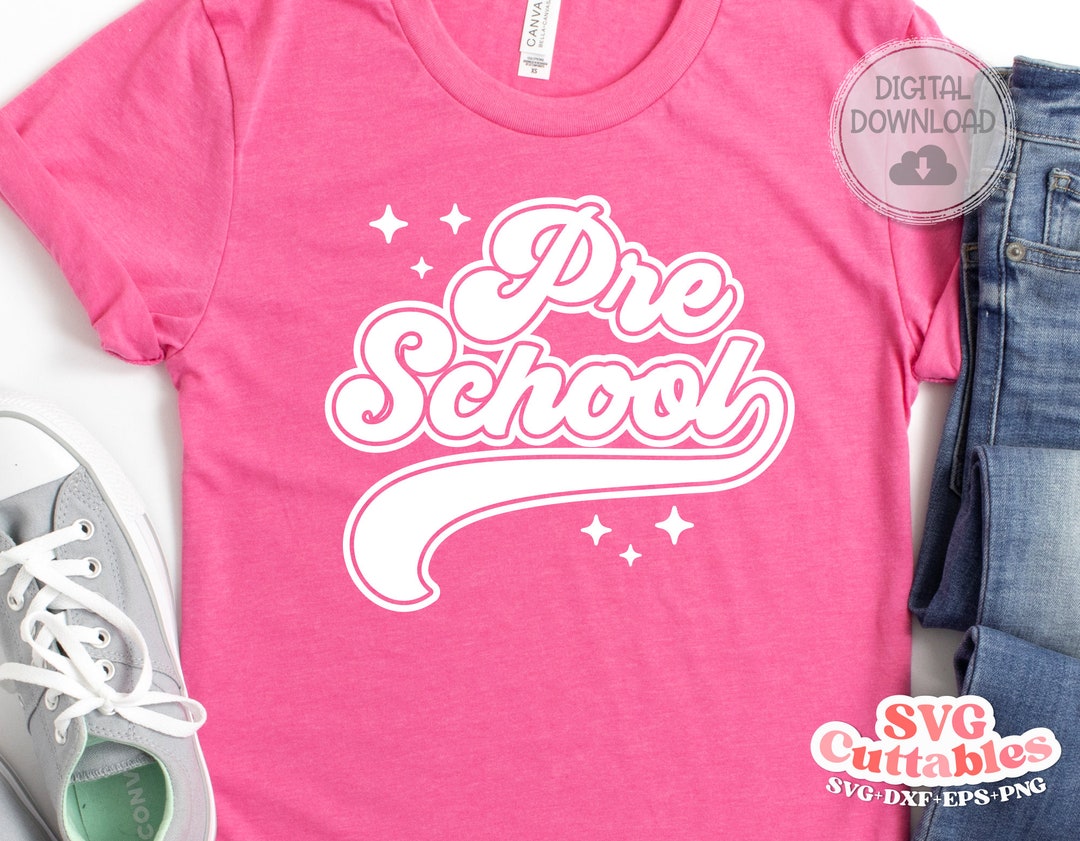 Preescolar svg Preescolar Retro Swoosh Archivo de corte Profesor svg ...