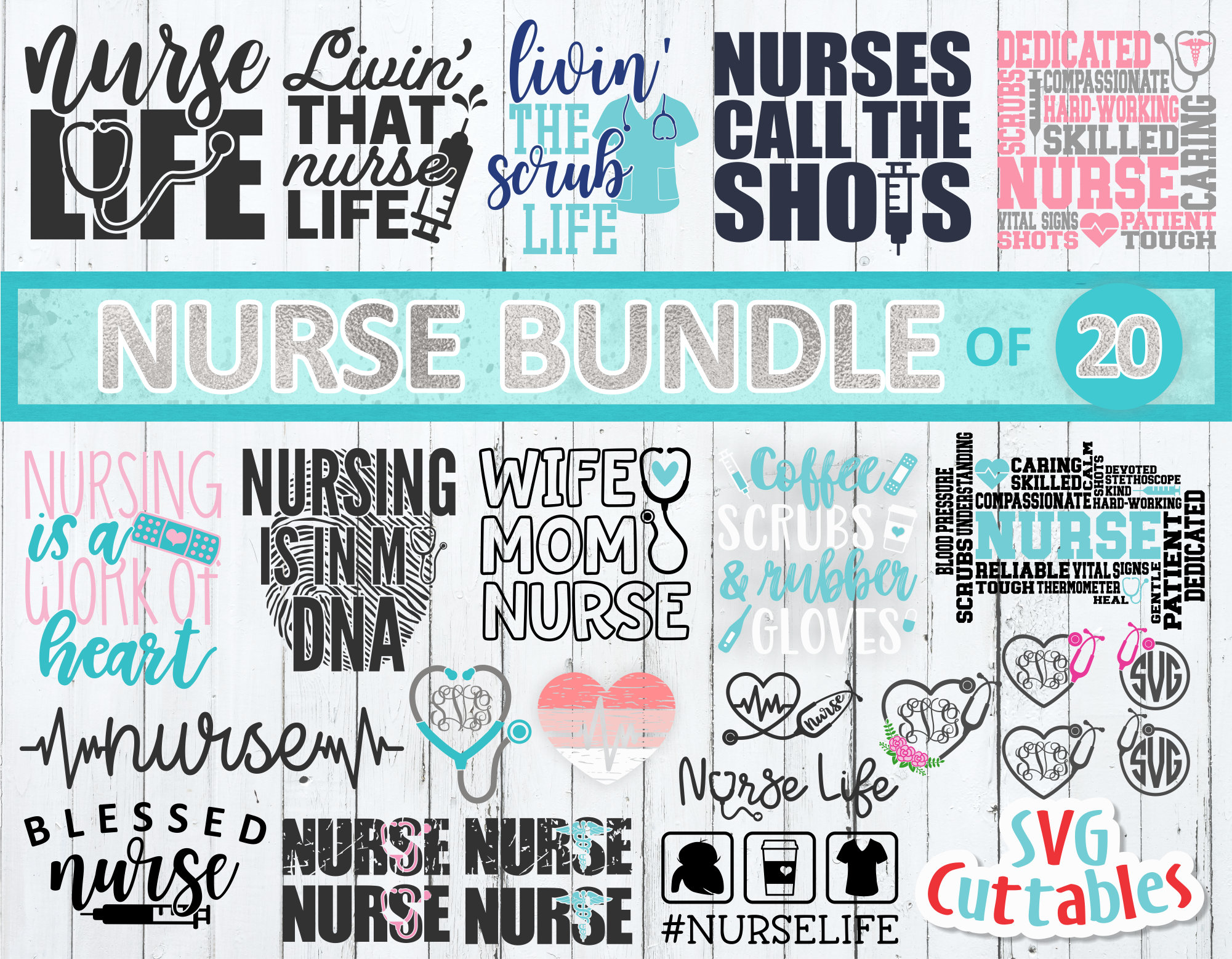 Nurse Bundle Svg Nurse Cut Files Stethoscope Svg Dxf - Etsy Canada