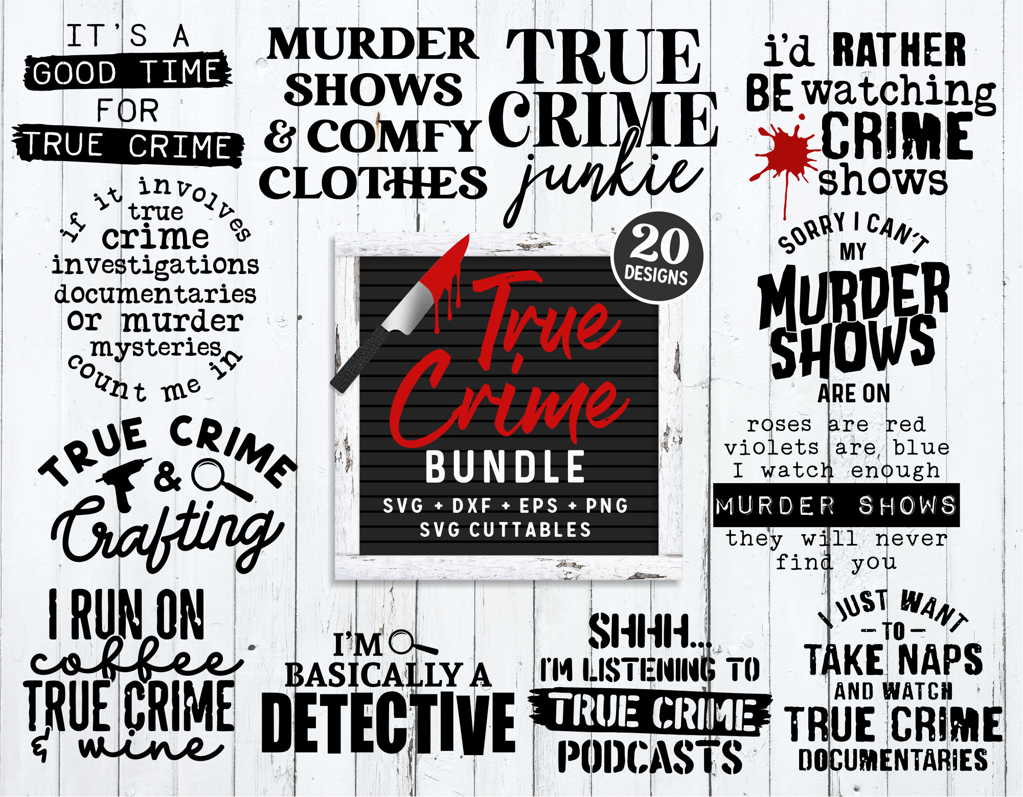 True Crime Bundle Svg True Crime Cut Files Funny Svg - Etsy