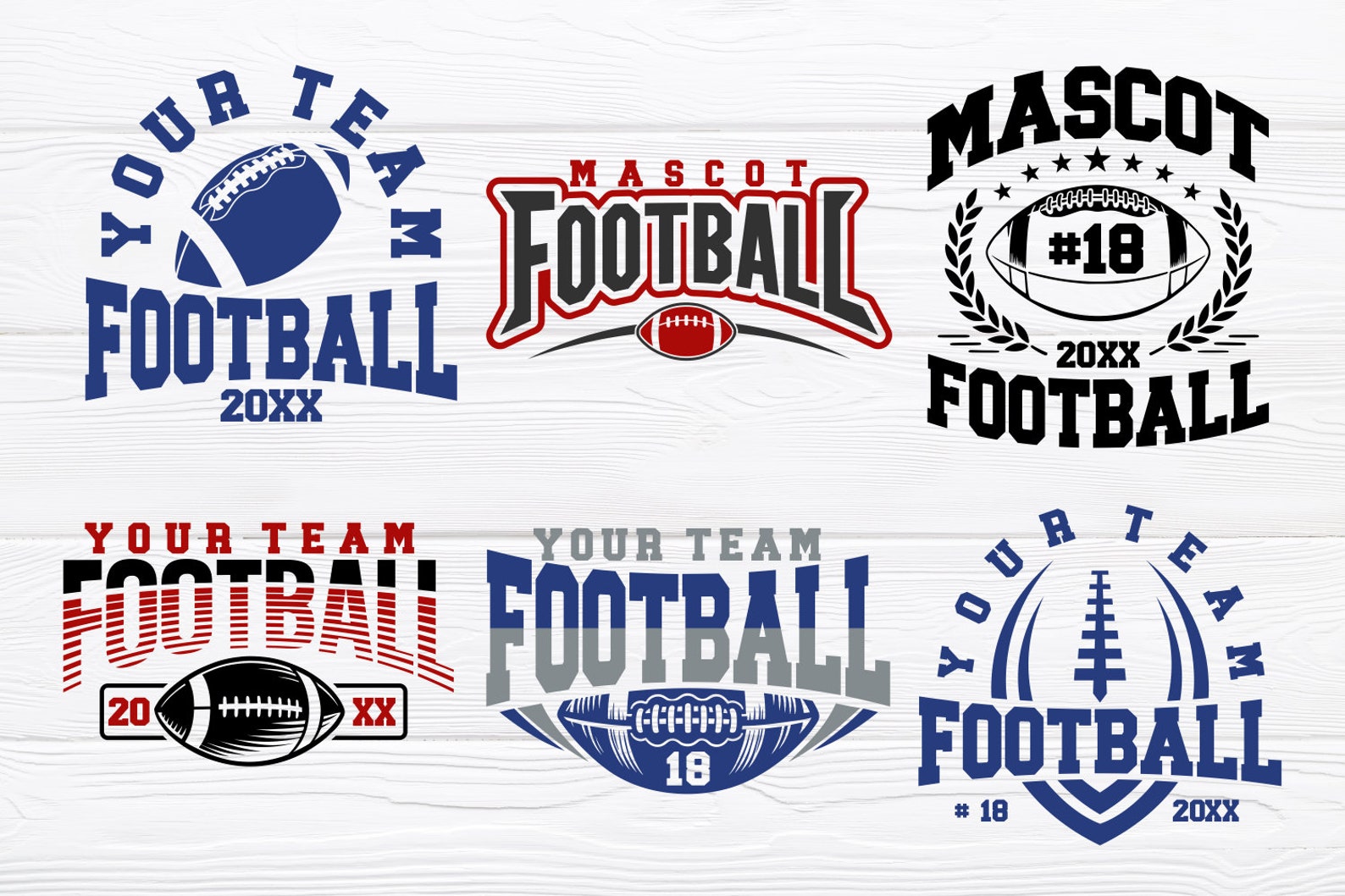 Football Bundle Svg - Football Template Bundle 4 - Svg - Dxf - Eps ...