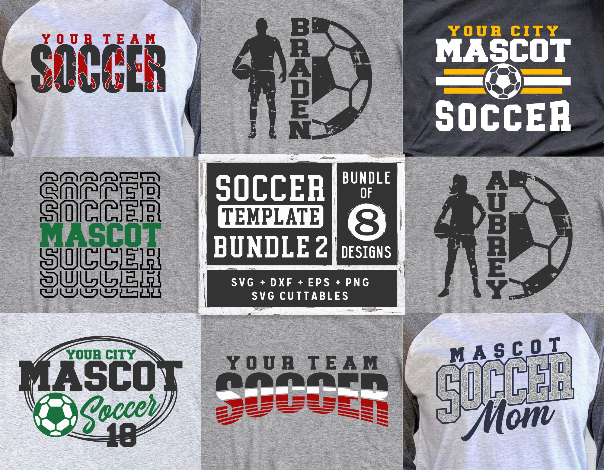 Soccer Svg Bundle 2 - Soccer Svg - Soccer Team - Soccer Template Bundle ...