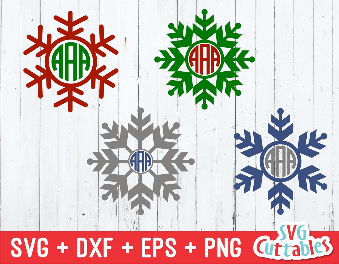 Snowflake Svg - Snowflake Monogram Svg - Dxf - Eps - Png - Monogram ...