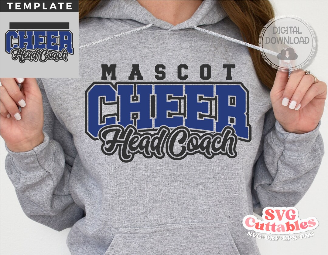 Cheer Head Coach Svg Cut File - Cheer Template 0069- Svg - Eps - Dxf ...